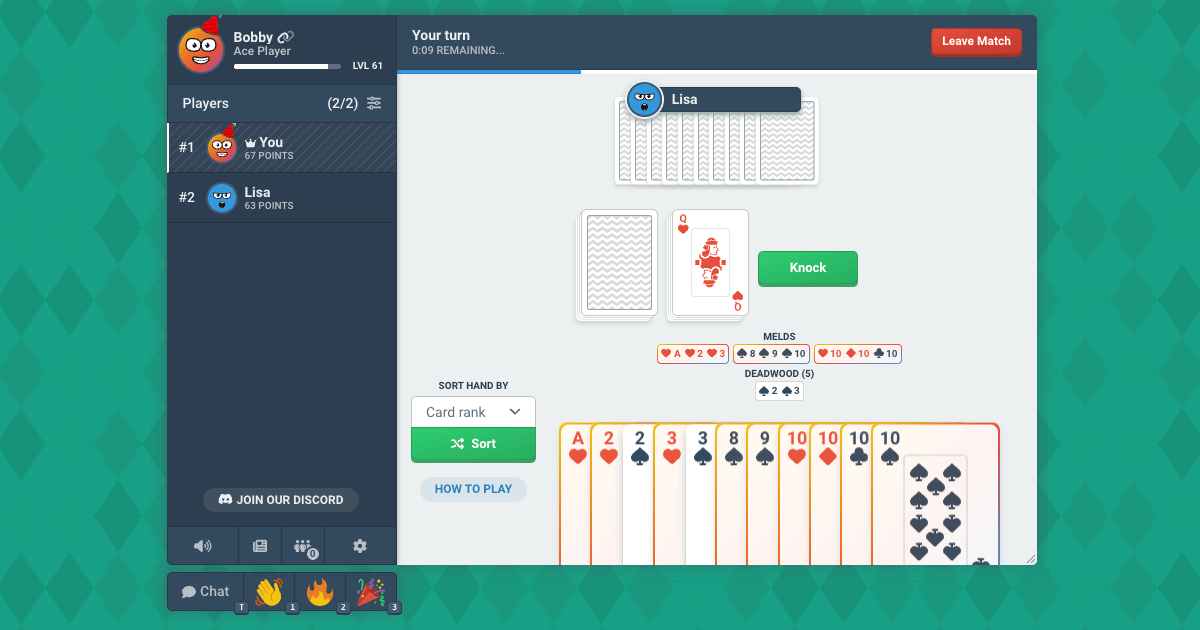 Play Oklahoma Gin Rummy Online Free | Card Game with Friends